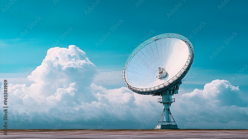 Radar Dish at Weather Station Scanning Skies for Incoming Storms with ...