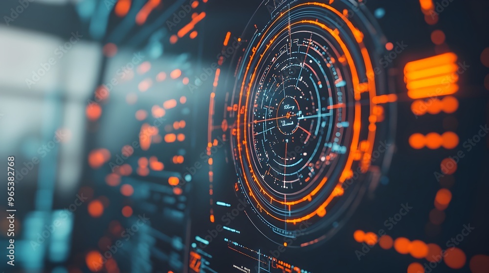 Real time Radar Display of Air Traffic with Flight Paths Stock ...