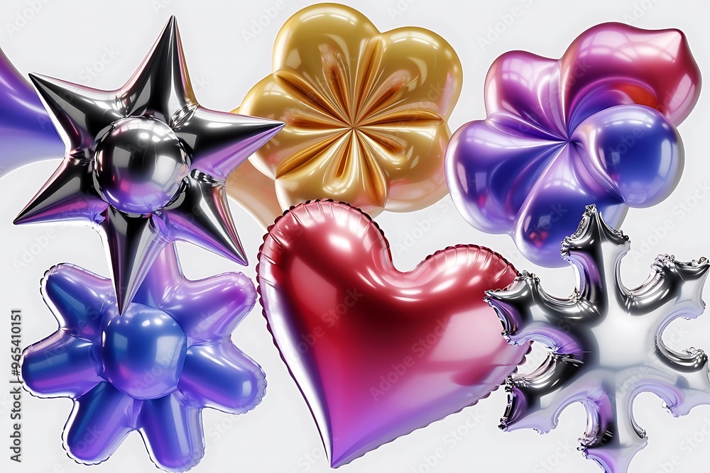 y2k elements 3d render illustration. Set of y2k style elements vector ...