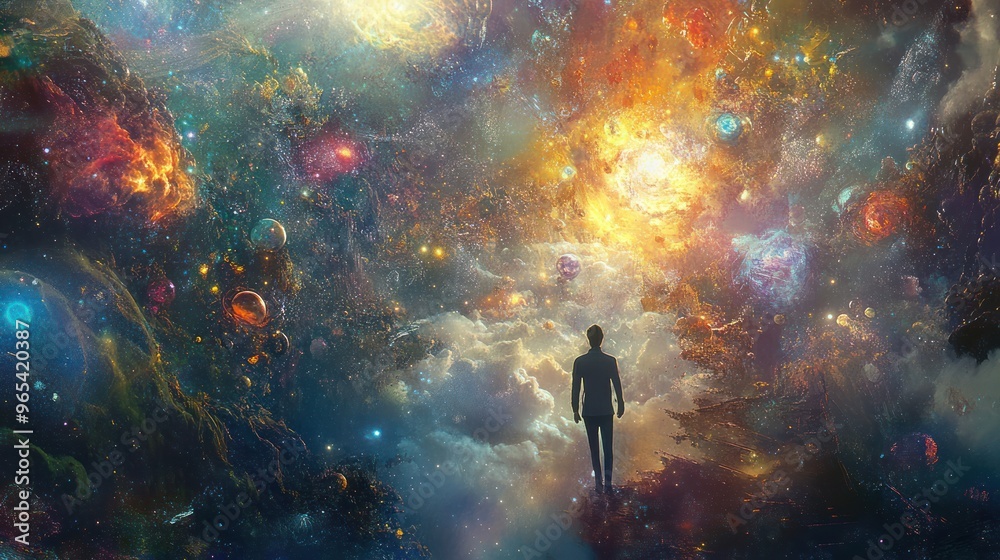 Quantum superposition illustrated by multiple overlapping realities ...