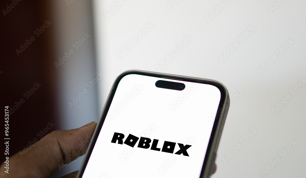 Dhaka, Bangladesh- 09 Sep 2024: Roblox logo is displayed on smartphone ...