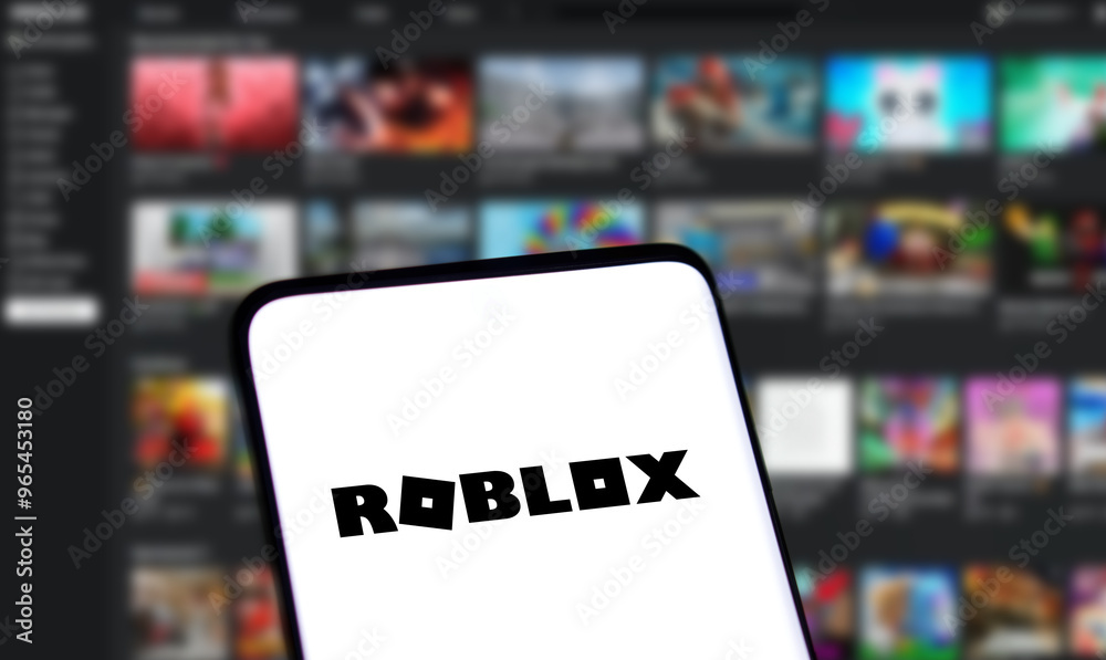 Dhaka, Bangladesh- 09 Sep 2024: Roblox logo is displayed on smartphone ...