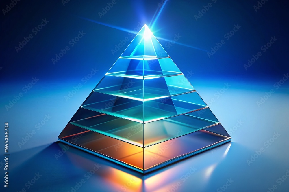 ภาพประกอบสต็อก Transparent 3D pyramid showing Maslow's Hierarchy of ...