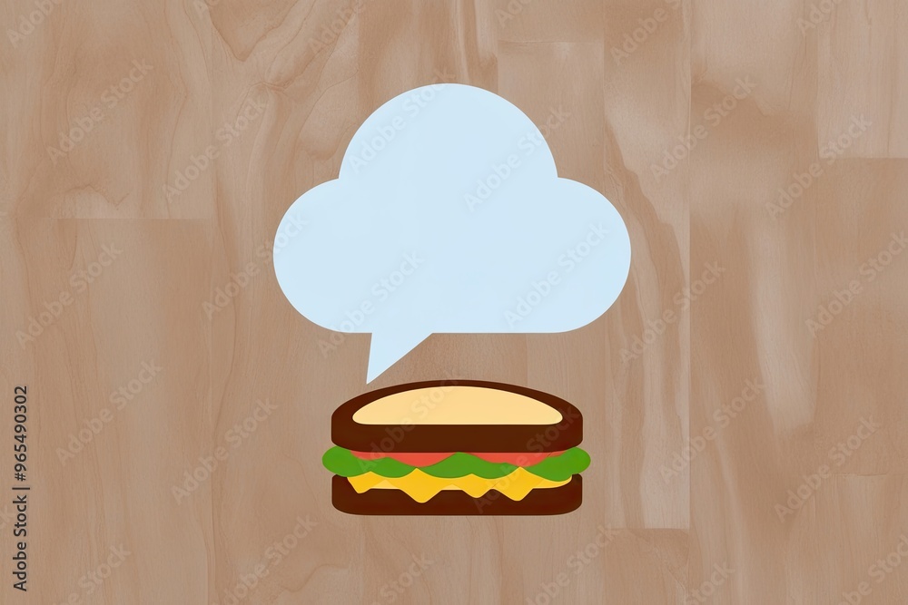 Transparent Background Sandwich Communication Bubble Icon for Visual ...
