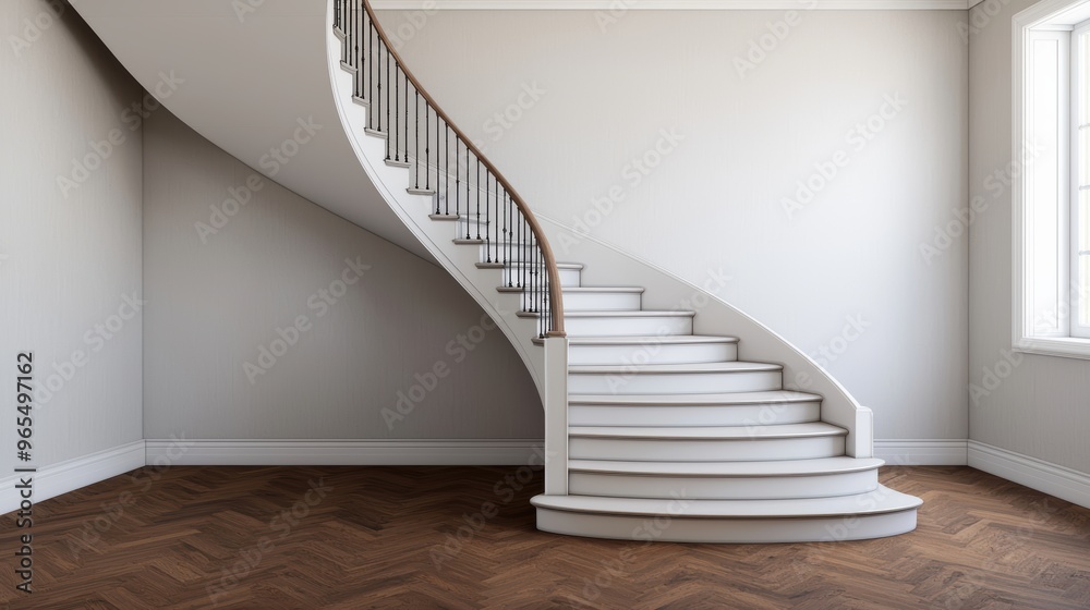 Eerie Gothic Staircase in Ultra HD 3D Render with Winding Steps Stock ...