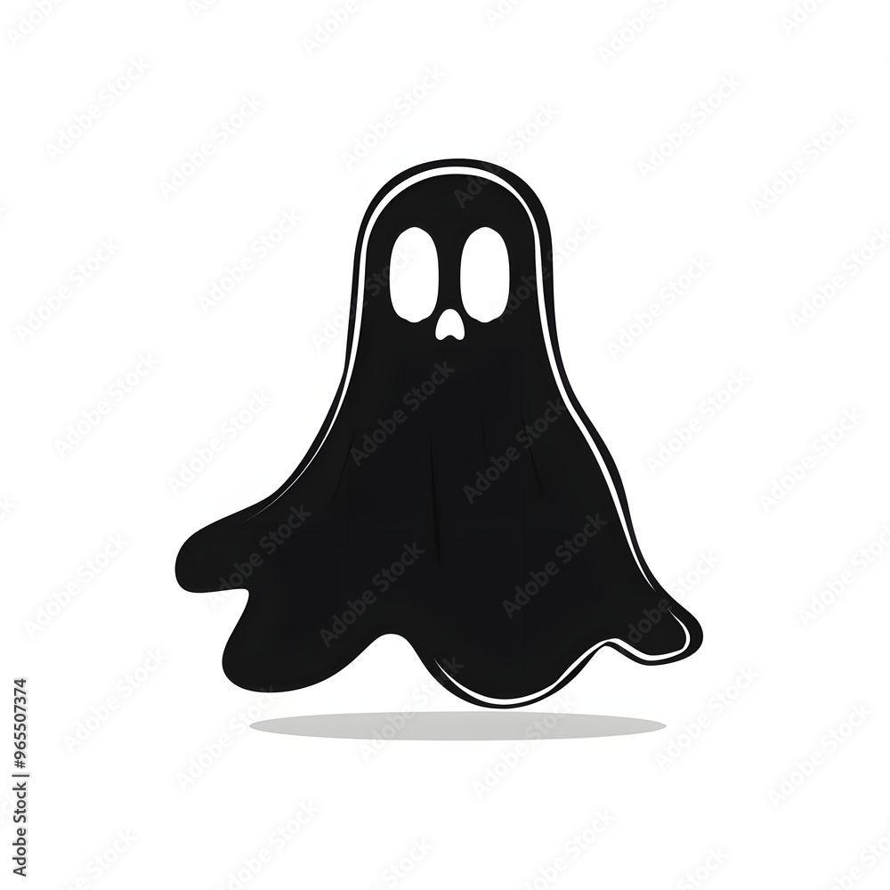 Black ghost illustration spooky Halloween spirit haunting spectral ...