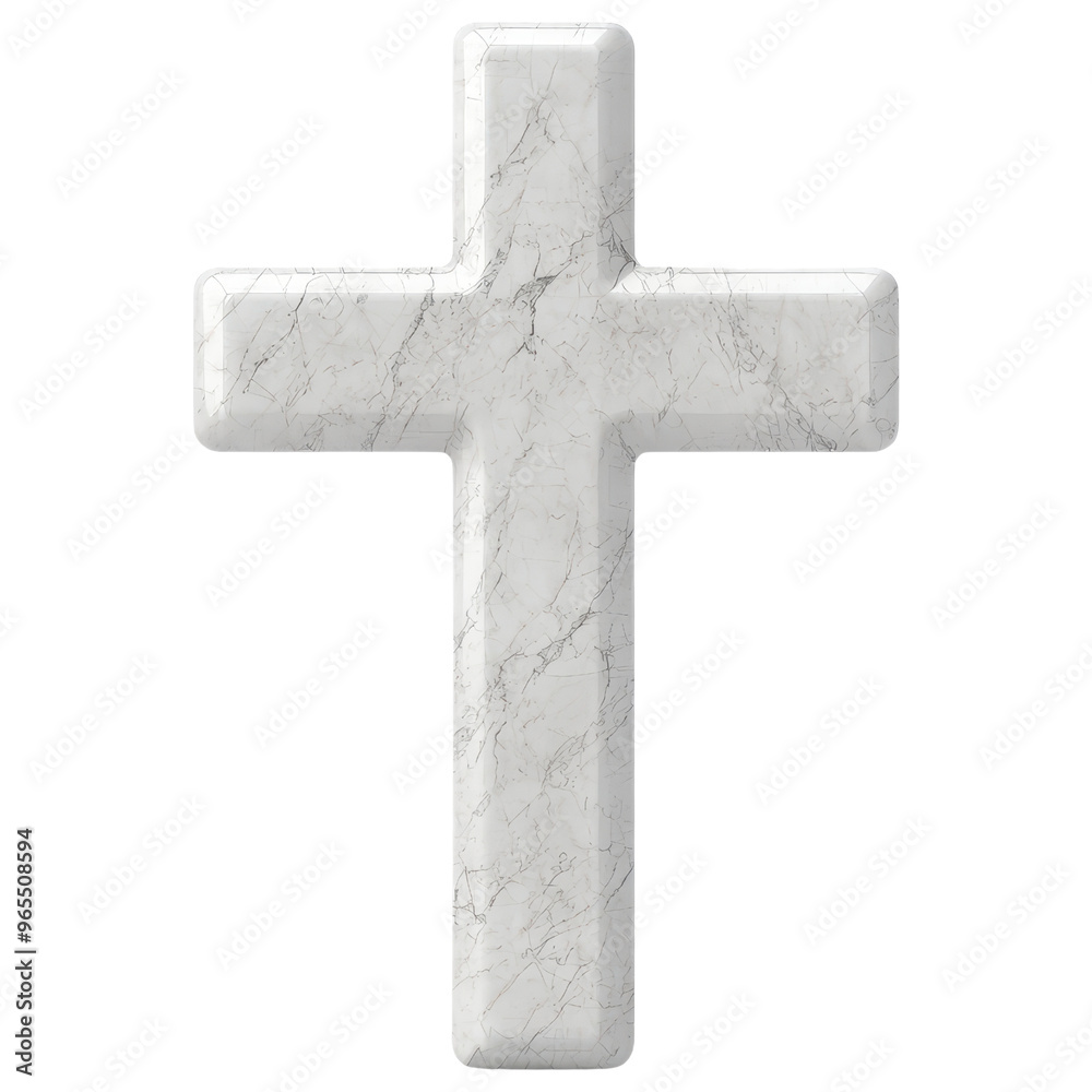 Polished white marble cross with smooth finish clipart on transparent ...