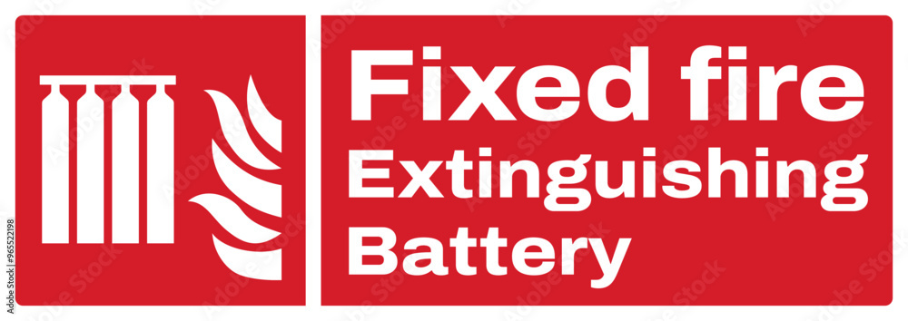 ISO fire prevention safety sign text variation_fixed fire extinguishing ...