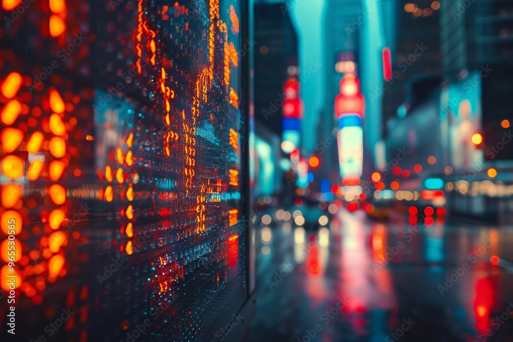 Stock market screen displaying candlestick chart and trading symbols ...