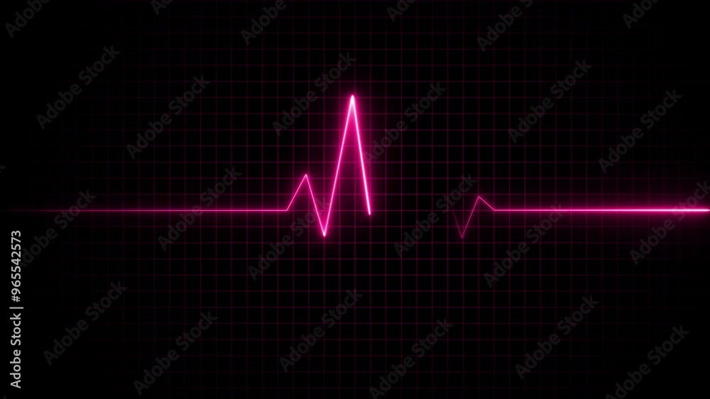 Glowing Heartbeat line icon animation. Electrocardiogram shows heart ...
