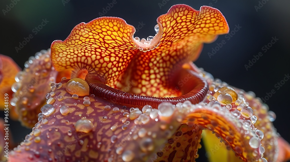 A close-up view of Heliamphora, known as the sun pitcher plant, native ...