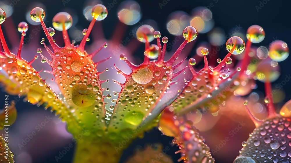 A close-up of Drosophyllum lusitanicum, commonly known as the dewy pine ...