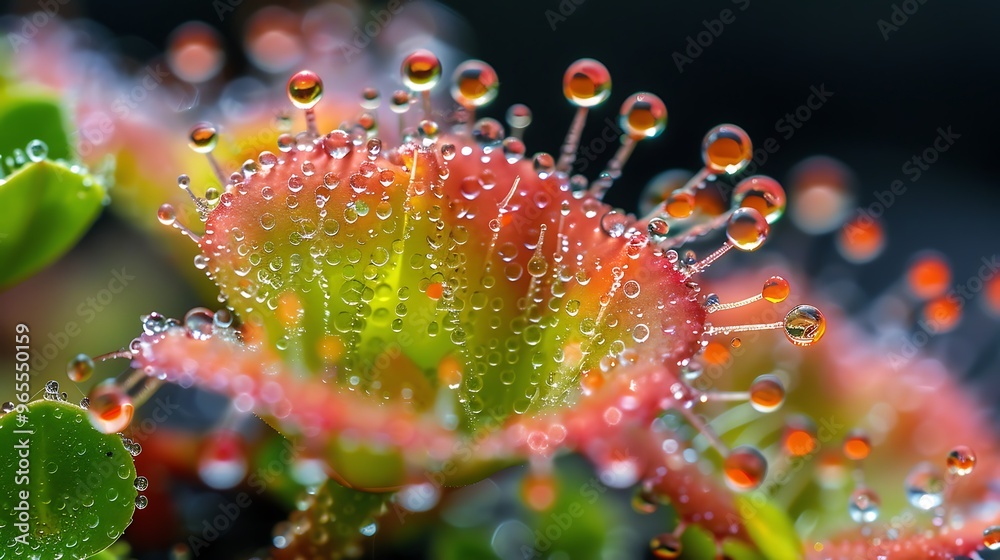 A close-up of Drosophyllum lusitanicum, commonly known as the dewy pine ...