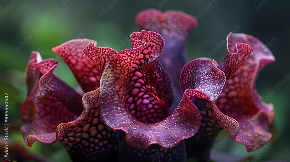 A close-up of Aristolochia gigantea, also known as the Dutchman’s pipe ...