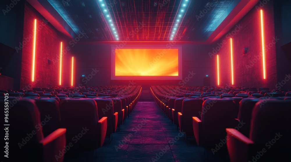 theater movie poster mockup . Simulate a digital screen display with a ...