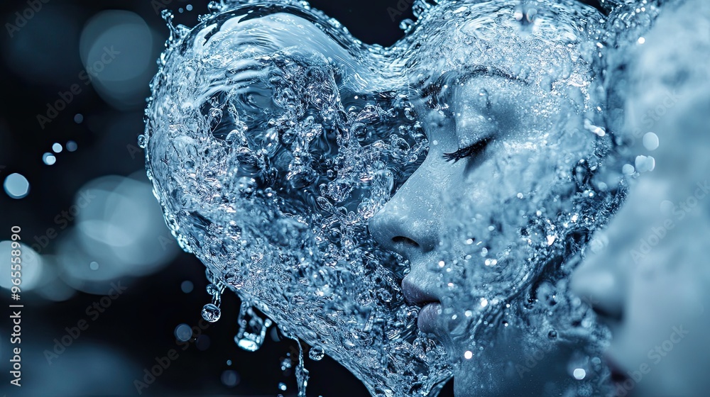 Ilustração do Stock: 10. Water droplets converging to form the shape of ...