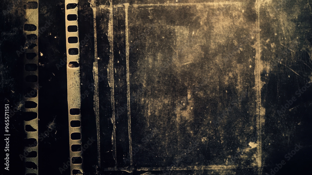 Vintage film texture with dust and scratches creating a dark analog ...