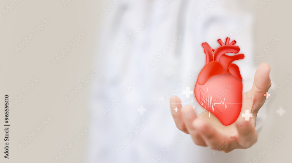 Hand hold heart shape on pink background for health care checking the ...