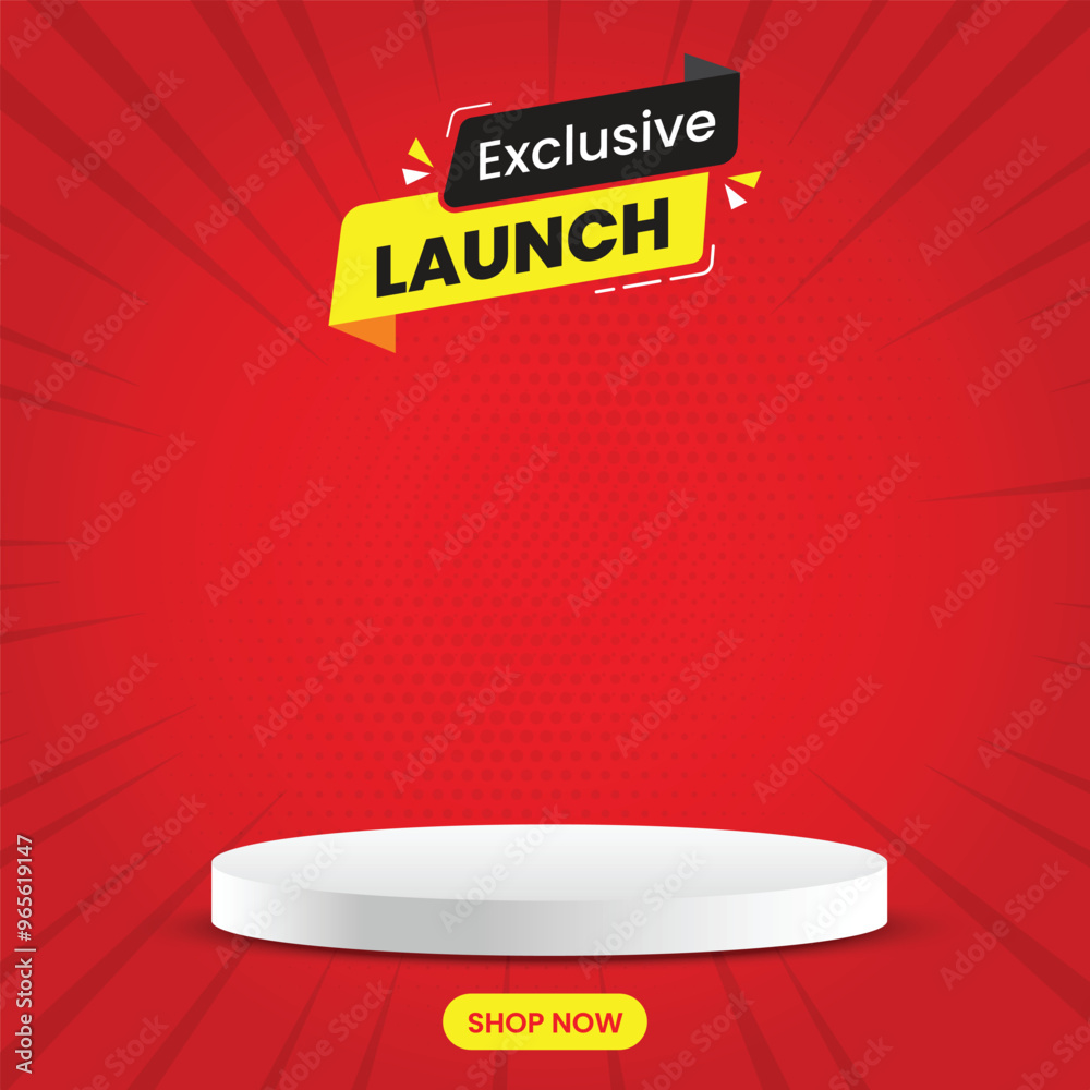Exclusive Launch social media post with podium, Special Offer and ...
