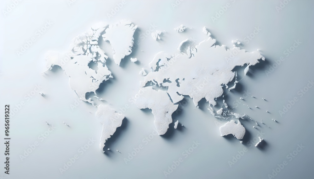 World Map Illustration with Pins and Connection Paths - Detailed Map ...