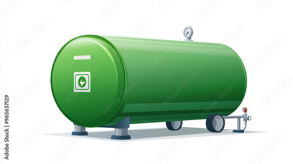 This icon shows a green hydrogen storage tank. It represents the ...