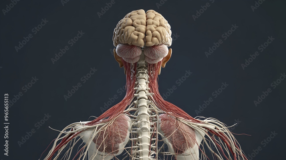 33. "3D model of the human central nervous system with the spinal cord ...