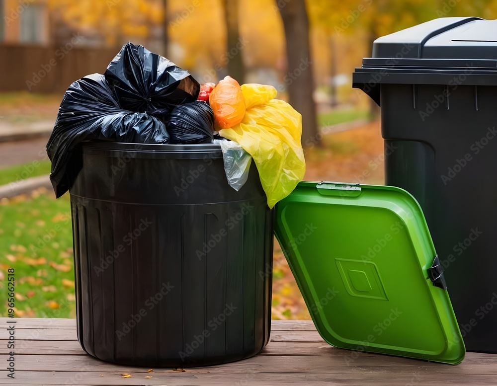 recycling bin filled with waste materials challenges of waste ...