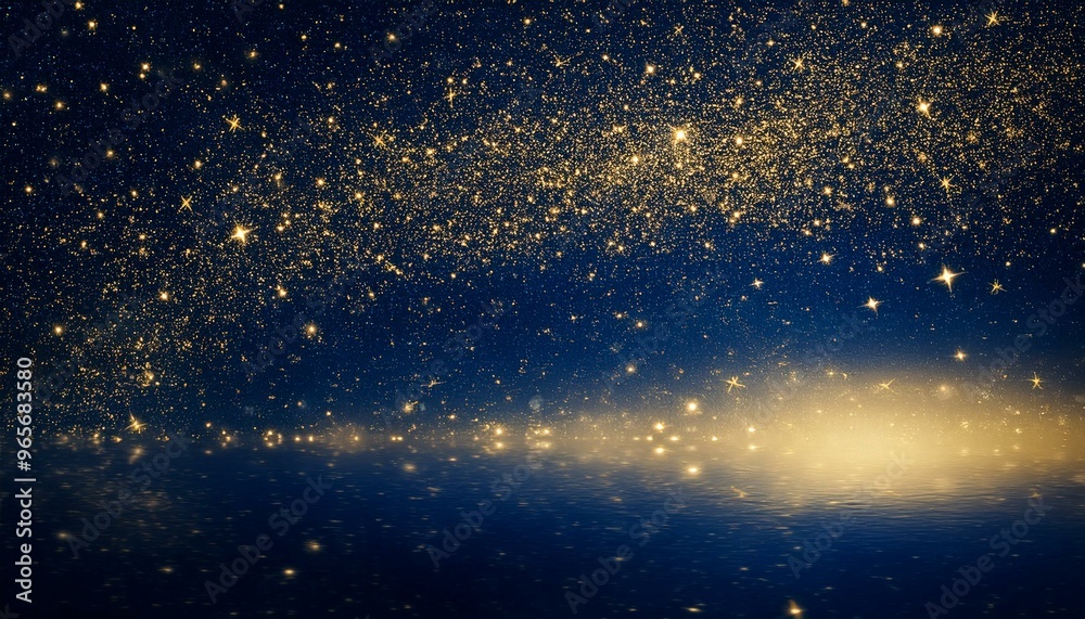 starry night sky, sky with stars, starry night sky, cosmic background with golden glitter dark ...