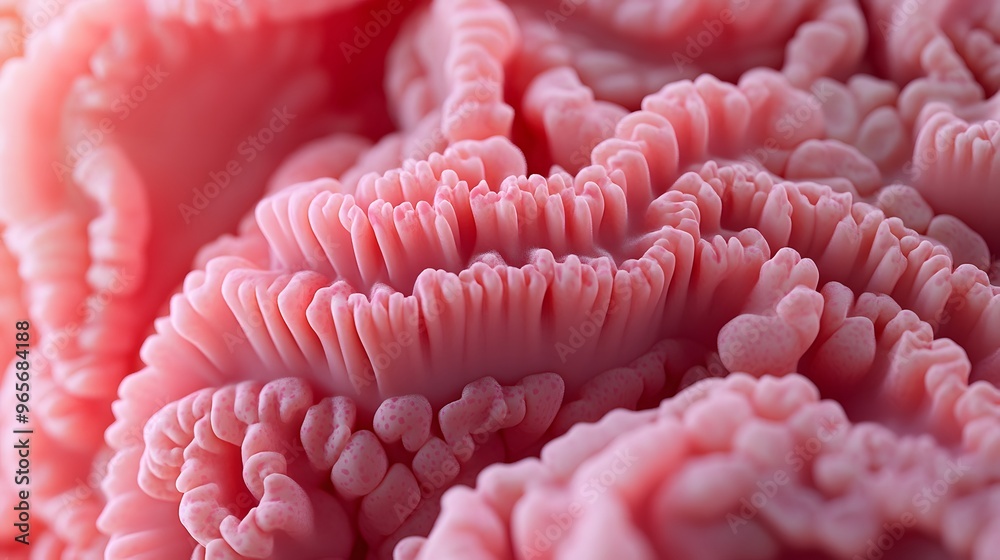 19. "3D render of the human small intestine focusing on villi and ...