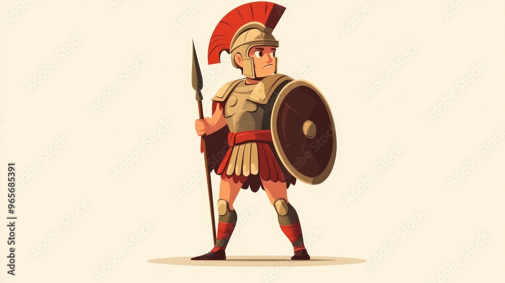 2D cartoon illustration of a Roman soldier Stock Illustration | Adobe Stock