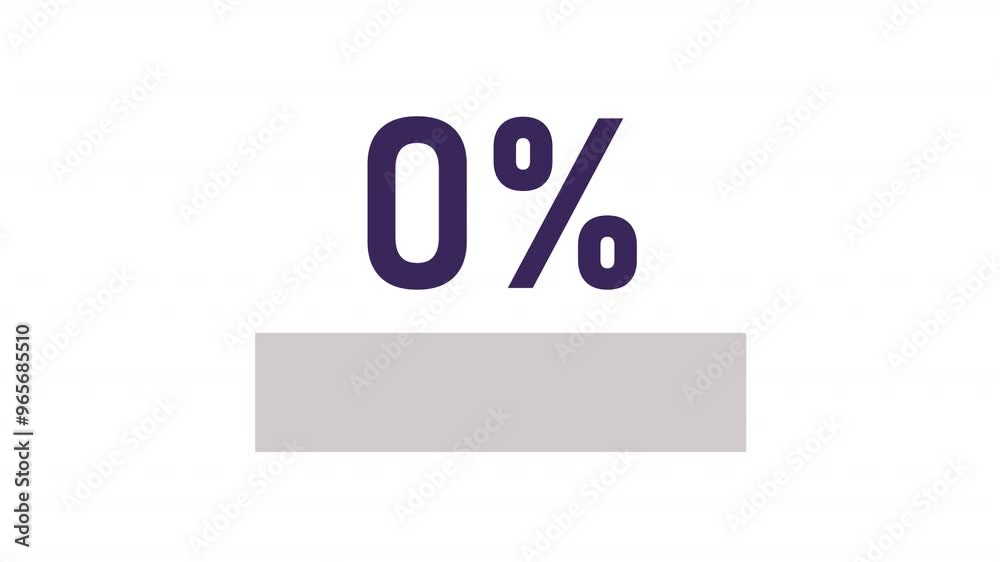 Animated progress bar. Processing animation. Percentage diagram filling up. Data loader, loading ...