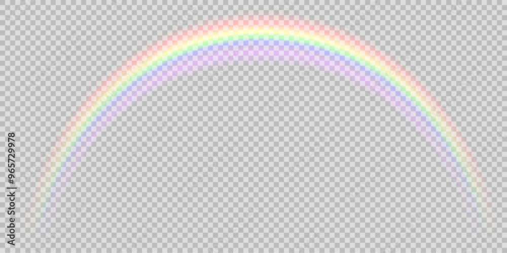Rainbow on transparent background. Realistic rainbows in different ...