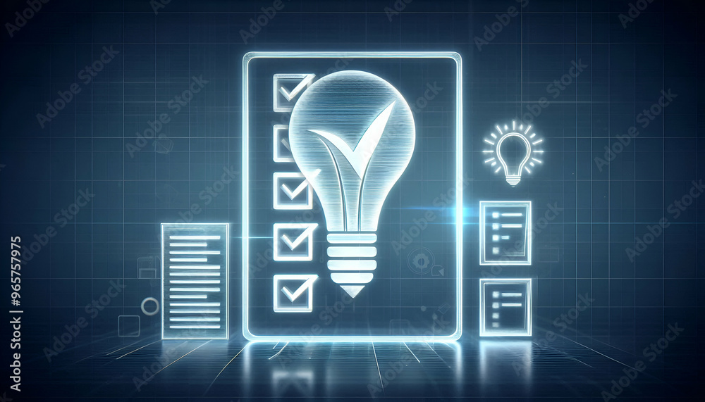 Digital Task Management Success Floating Checklist with Completed Task ...