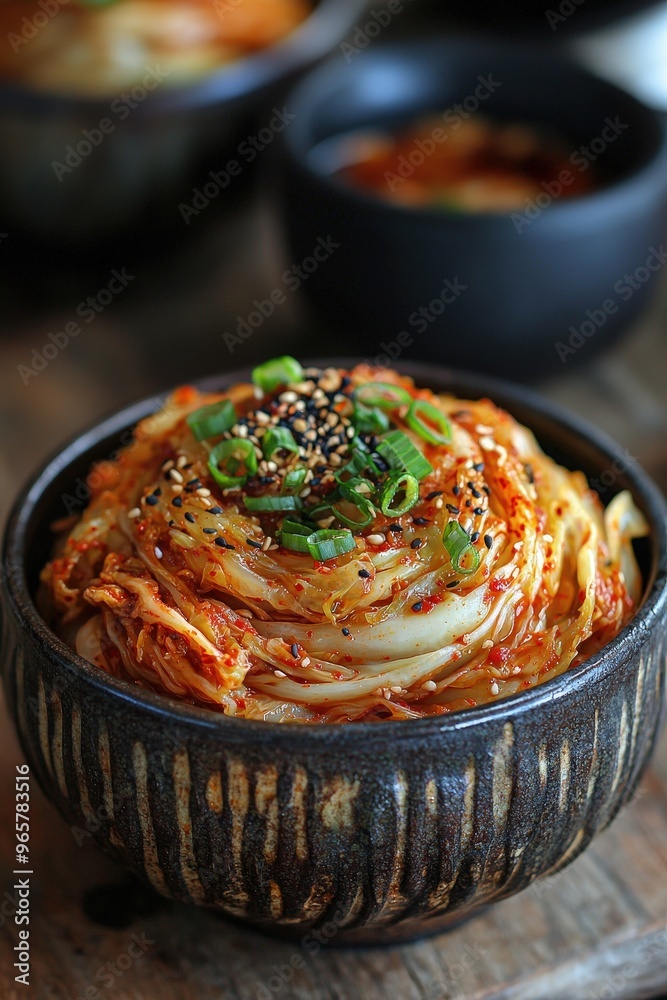 Baechu Kimchi: Traditional fermented cabbage with a spicy, tangy flavor ...