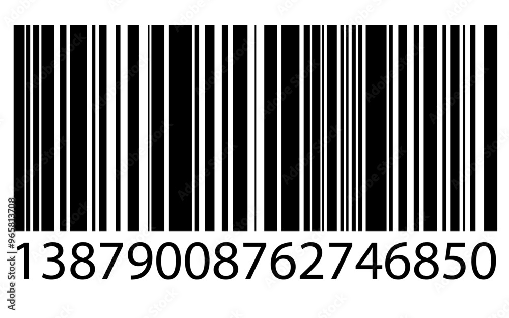 Poster Barcode vector image with number, Barcode vector illustration ...