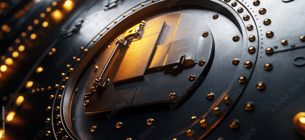 Bank safe vault door opening motion sequence animation. Metal steel ...