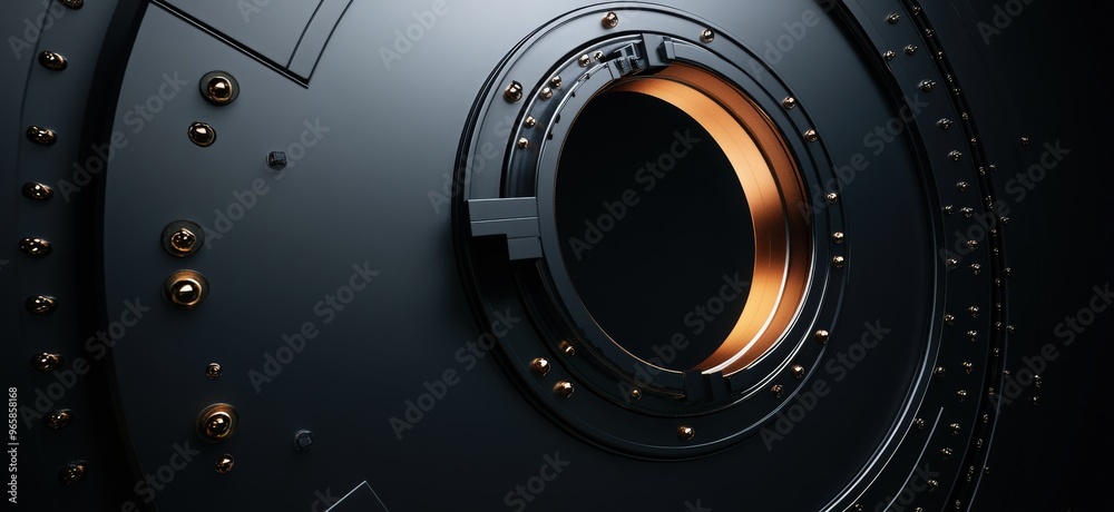 Bank safe vault door opening motion sequence animation. Metal steel ...