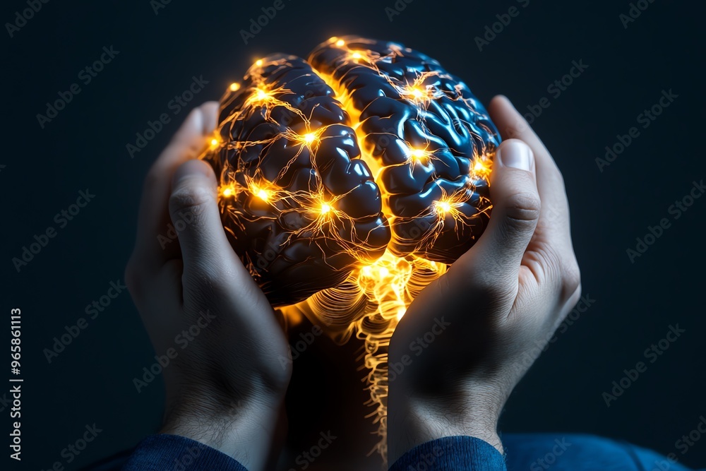 Brain communicating with the body sending signals through the nervous ...