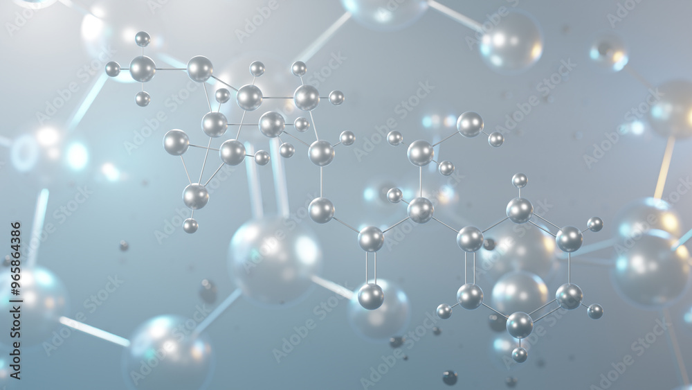 scopolamine molecular structure, 3d model molecule, hyoscine ...