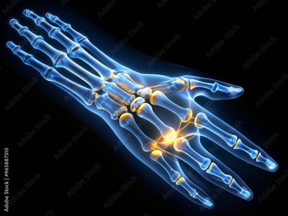 detailed and realistic x-ray image of hand bones with medical lighting ...