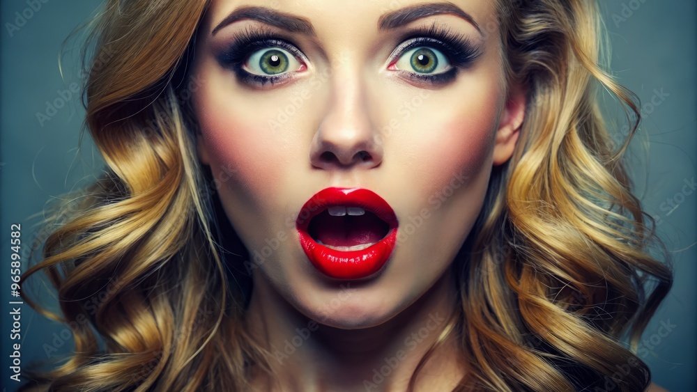 exaggerated facial features bold lip colors comedic Stock Illustration ...