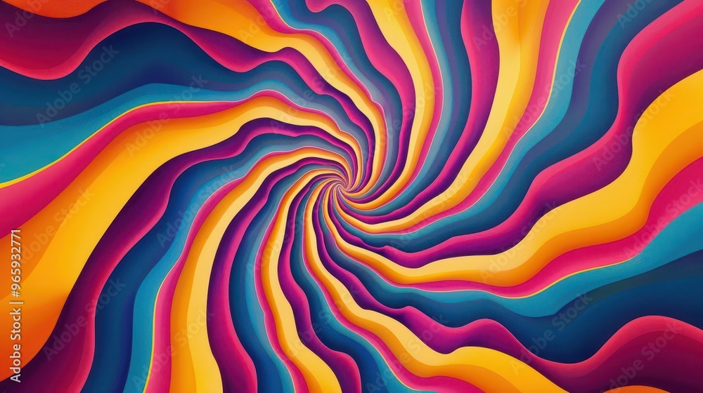 mesmerizing psychedelic spiral pattern vibrant retro color palette ...