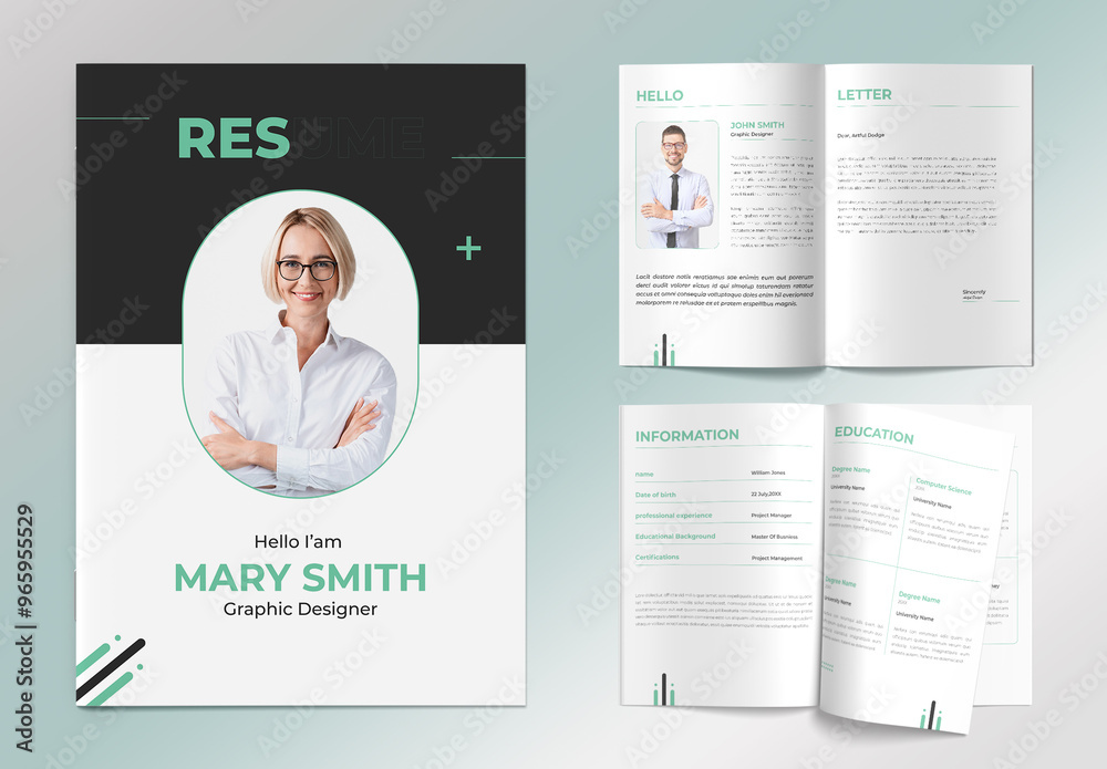 Personal Resume Book Design Layout Stock Template | Adobe Stock