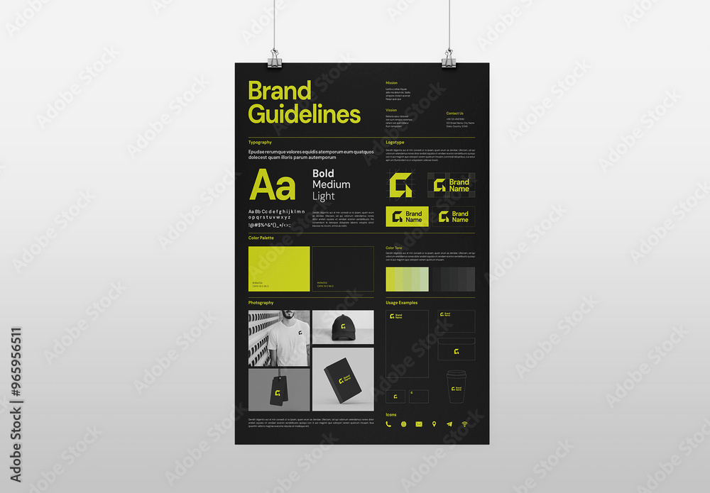 Branding Guidelines Poster Design Layout Stock Template | Adobe Stock