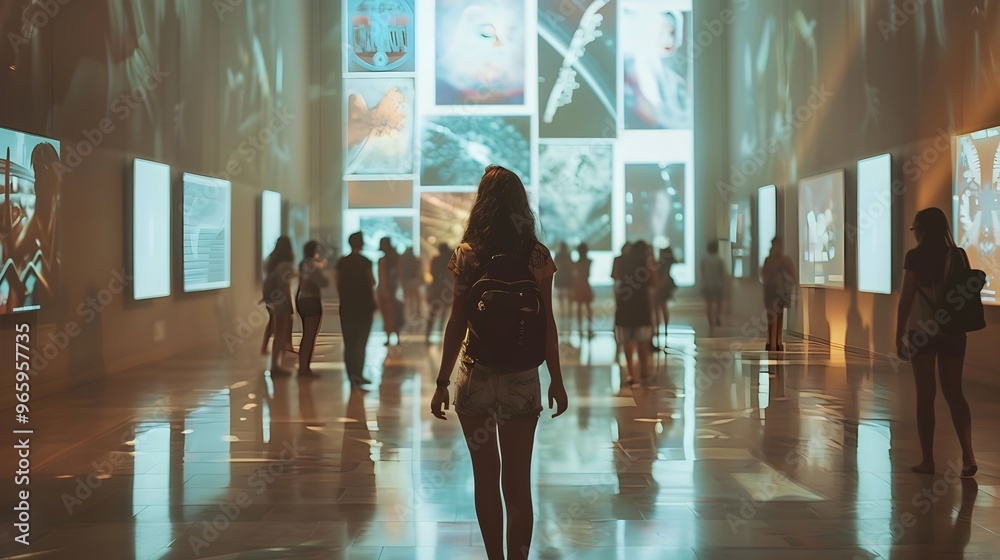 Mesmerizing AI Driven Art Installation in a Contemporary Gallery Space ...