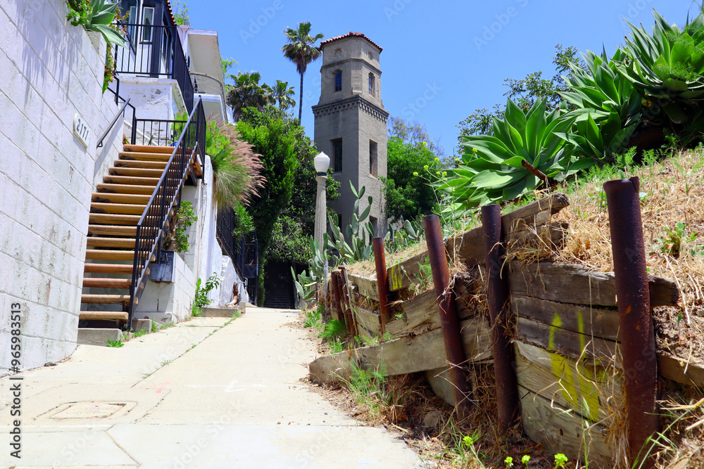 Hollywood (Los Angeles), California: The High Tower Elevator, located ...