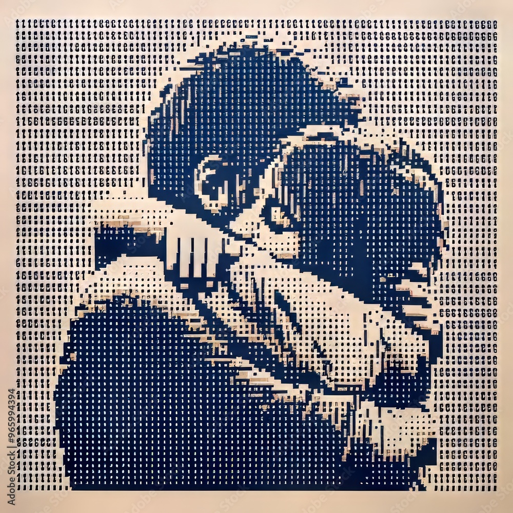 ASCII Hug The close up of the hug is converted into ASCII art w Stock ...