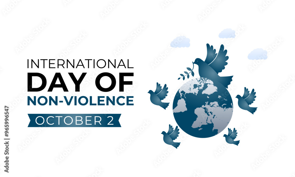 Vector Illustration of International Day of Non-Violence Banner poster ...