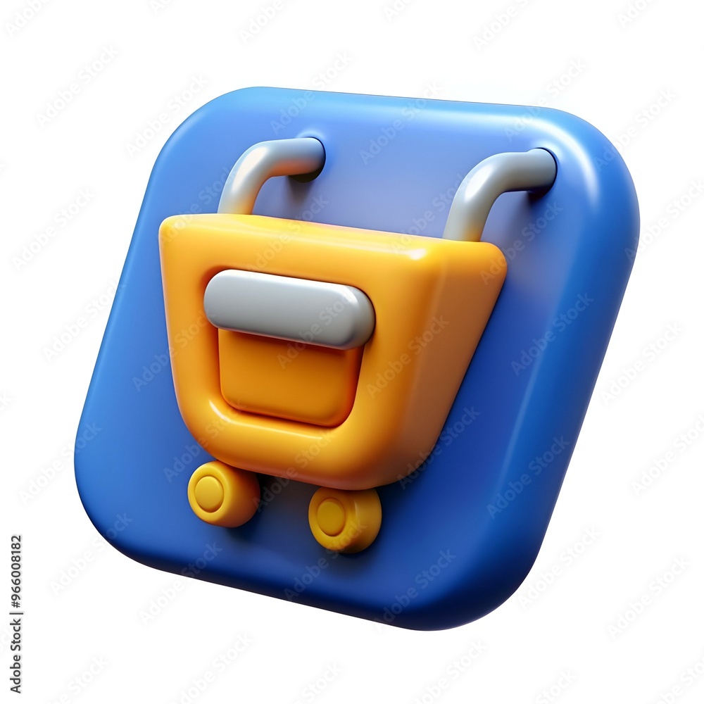 3D rendered shopping cart icon. perfect for web design. mobile apps ...