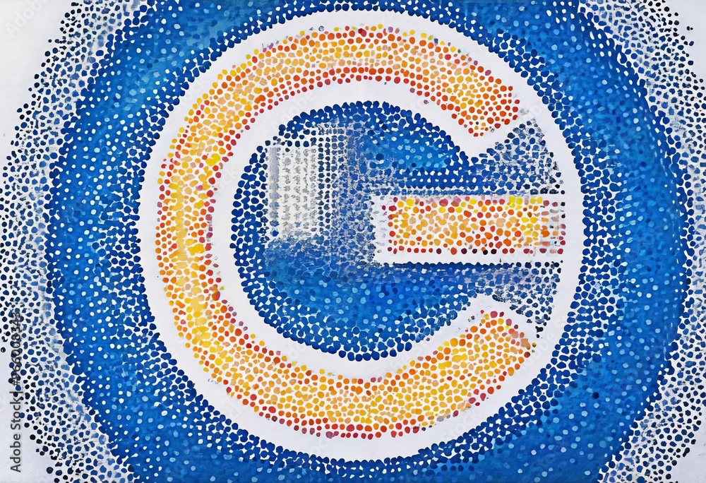 pointillism an image made up of small dots of color the complian Stock ...